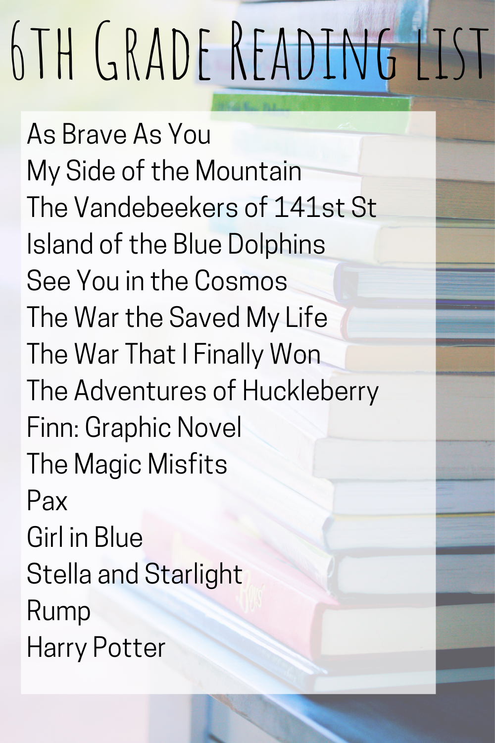 6th Grade Reading Level Books